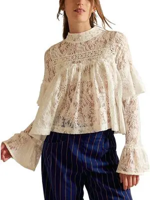 Free People Lilabeth Lace Top - Clean Ivory