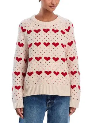 The Great. The Heart Crewneck Sweater - Pearl Red