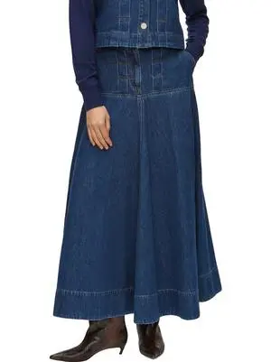 ALIGNE Liza Denim Maxi Skirt - Ocean Blue