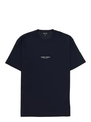 Giorgio Armani T-shirt With Logo - Blue