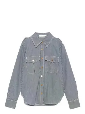 Zimmermann Striped Denim Top - Blue