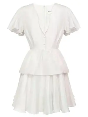 POST MERIDIEM Ruffled Mini Dress - White