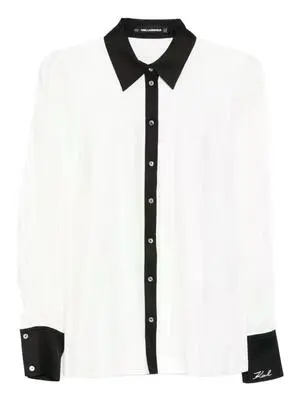 Karl Lagerfeld Pleated Shirt - White