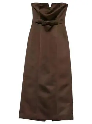 P.a.r.o.s.h Strapless Maxi Dress With Bow Detail - Brown