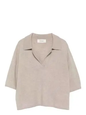 LISA YANG Neela Collar V-neck Top - Neutrals