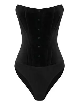 POST MERIDIEM Velvet Corset - Black