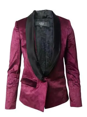 Tibi Velvet Contrasting Lapel Suit - Purple