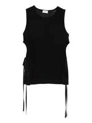 P.a.r.o.s.h Side-tie Sleeveless Top - Black