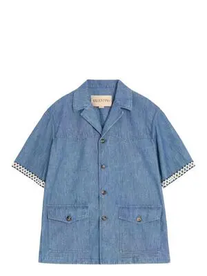 Valentino Garavani Denim Bowling Shirt - Blue