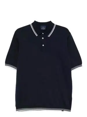 Paul & Shark Striped-trim Polo Shirt - Blue