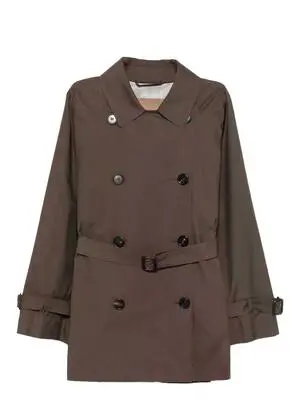 Max Mara Buttoned Belted Coat - Brown