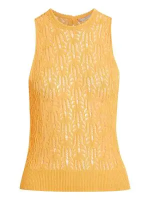 Stella McCartney Crocheted Cotton-blend Top - Saffron