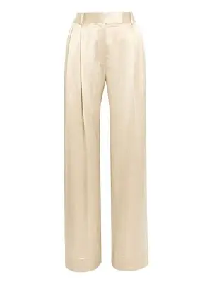 ESSE STUDIOS Finessa Shantung Wide-leg Pants - Beige