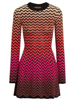 Missoni Crochet-Knit Cotton-Blend Mini Dress Fuchsia