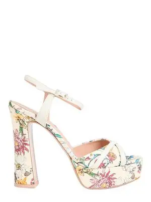 MALONE SOULIERS Keaton Floral-print Platform Sandals - Cream