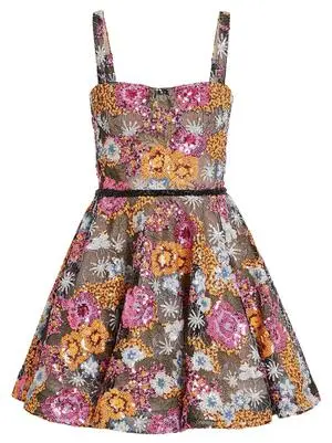 BRONX AND BRONCO Mademoiselle Embellished Tulle Mini Dress - Fuchsia