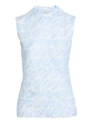 Marni Printed Linen Top - Light Blue