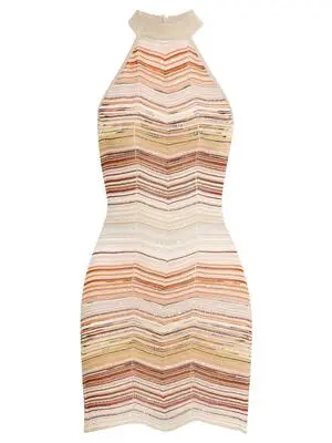 Missoni Metallic Crochet-knit Mini Dress - Orange
