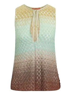 Missoni Metallic Crochet-knit Top - Mint