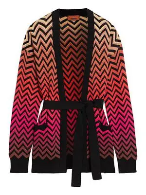 Missoni Crochet-knit Cotton-blend Cardigan - Fuchsia