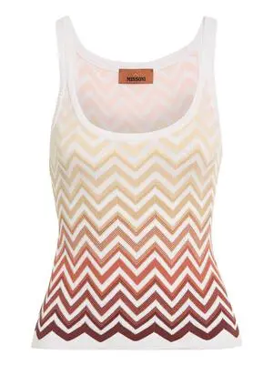 Missoni Crochet-knit Cotton-blend Tank - Cream