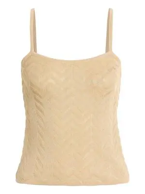 Missoni Crochet-knit Cotton-blend Top - Sand