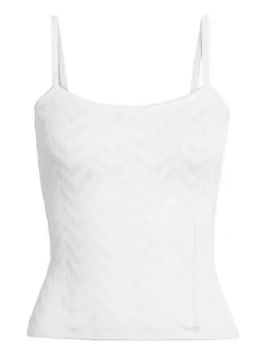 Missoni Crochet-Knit Cotton-Blend Tank White