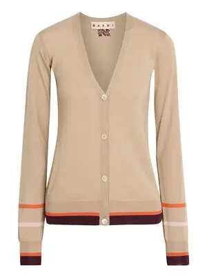 Marni Wool And Silk-blend Cardigan - Neutral