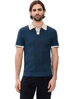 Paul Smith Short Sleeve Polo Sweater - Indigo