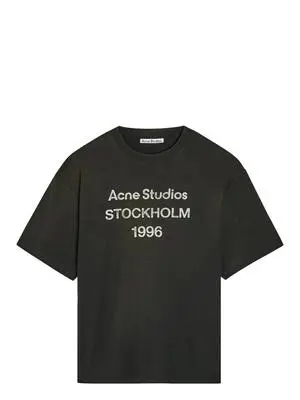 Acne Studios Exford Printed Cotton-blend T-shirt - Black