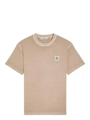 Stone Island Tonal Compass Logo Cotton T-shirt - Sand