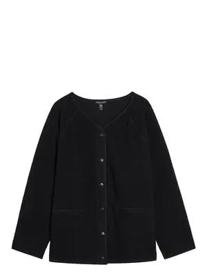 Eileen Fisher Textured Stretch-cotton Jacket - Black