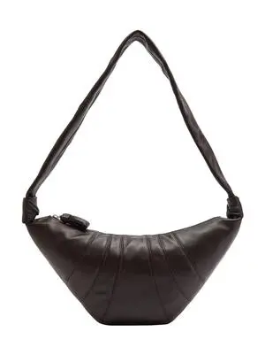 LEMAIRE Croissant Medium Grained Leather Shoulder Bag - Chocolate