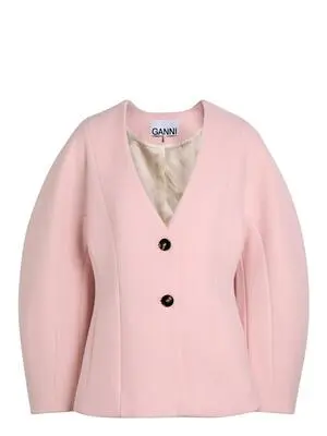 GANNI Wool-blend Blazer - Light Pink