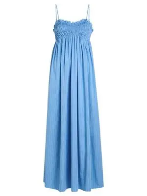 Faithfull The Brand Pinstriped Cotton Maxi Dress - Blue