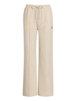 Moncler Pintuck Straight-leg Cotton Sweatpants - Cream