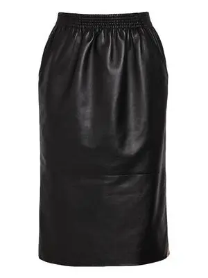 Chloé Leather Midi Pencil Skirt - Black