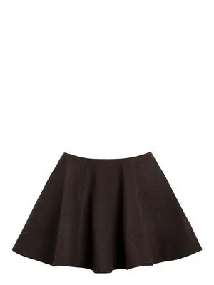 GANNI Wool And Cashmere-blend Mini Skirt - Dark Brown