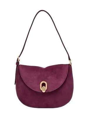 Savette Tondo Small Suede Shoulder Bag - Plum