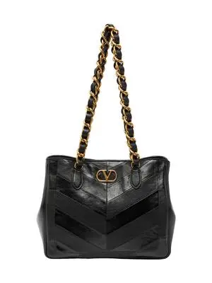 Valentino Garavani Panelled Leather Tote Bag - Black
