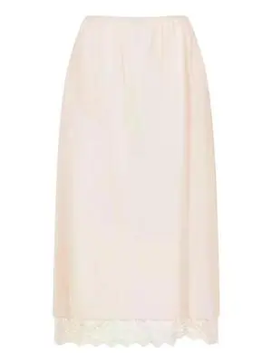 Simone Rocha Lace Trim Midi Skirt - Neutrals
