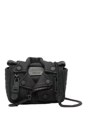 Moschino Mini Biker Leather Bag - Black
