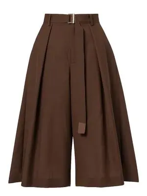 Sacai Pleated Belted Shorts - Brown