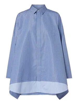 Sacai Striped Oversized Cotton-blend Shirt - Blue
