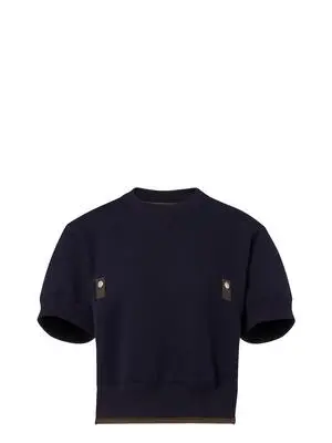 Sacai Cotton-blend And Twill Sweatshirt - Blue