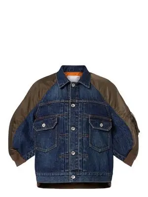 Sacai Denim And Twill Jacket - Blue