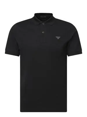 Prada Cotton Piqué Polo Shirt - Black