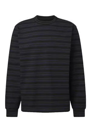 Sacai Striped Cotton T-shirt - Black