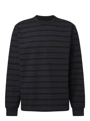 Sacai Striped Cotton T-shirt - Black