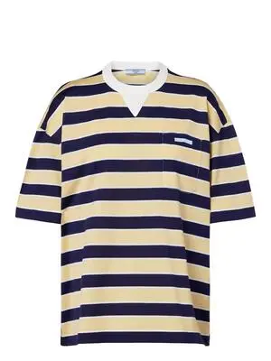 Prada Striped Cotton Jersey T-shirt - Yellow